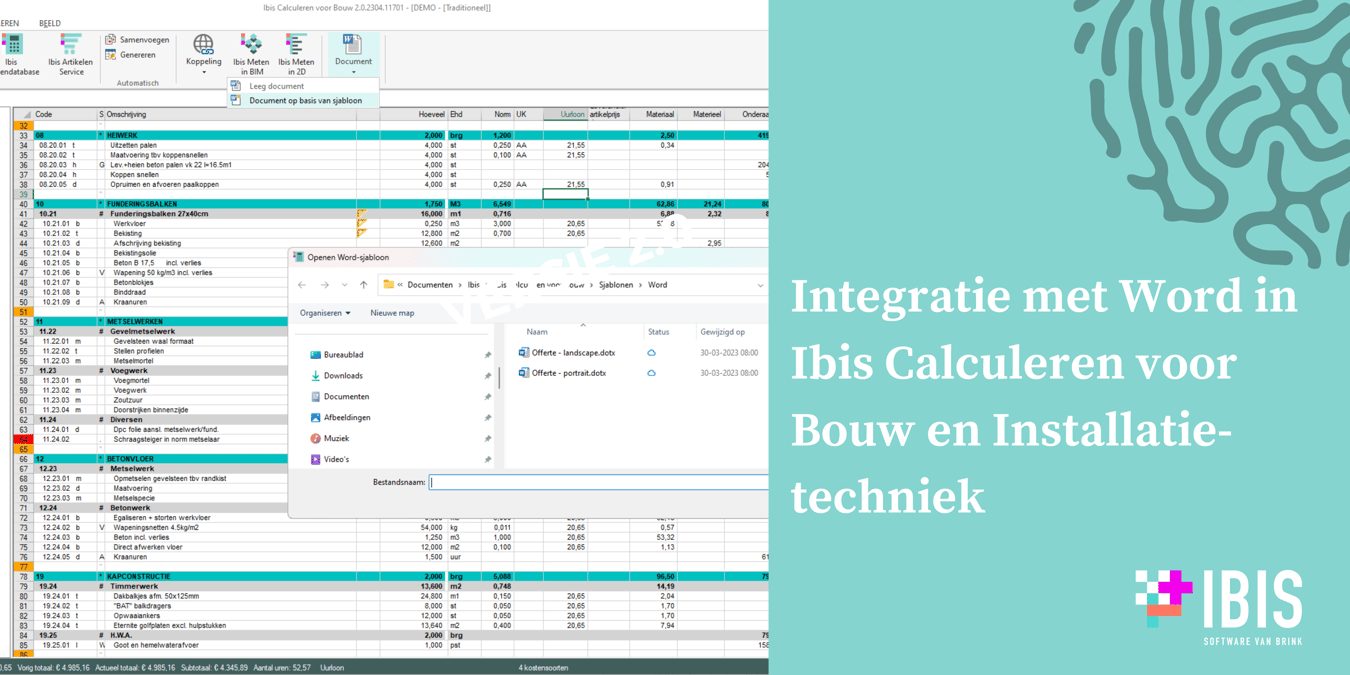 Calculeren en kostenraming in de Bouw - Producten - Brink Software